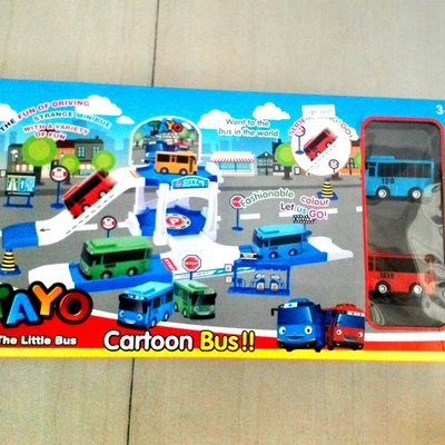 Jual Track tayo jalanan cartoon little bus set parking lot tayo jalanan tayo|Tayo Parking Lot ...