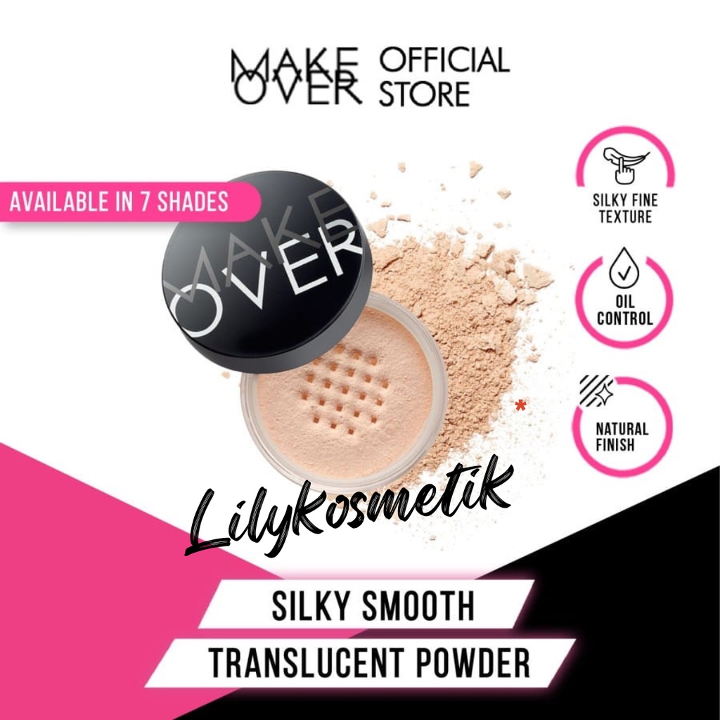 Jual MAKE OVER Silky Smooth Translucent Powder 35 gr | MakeOver Bedak ...
