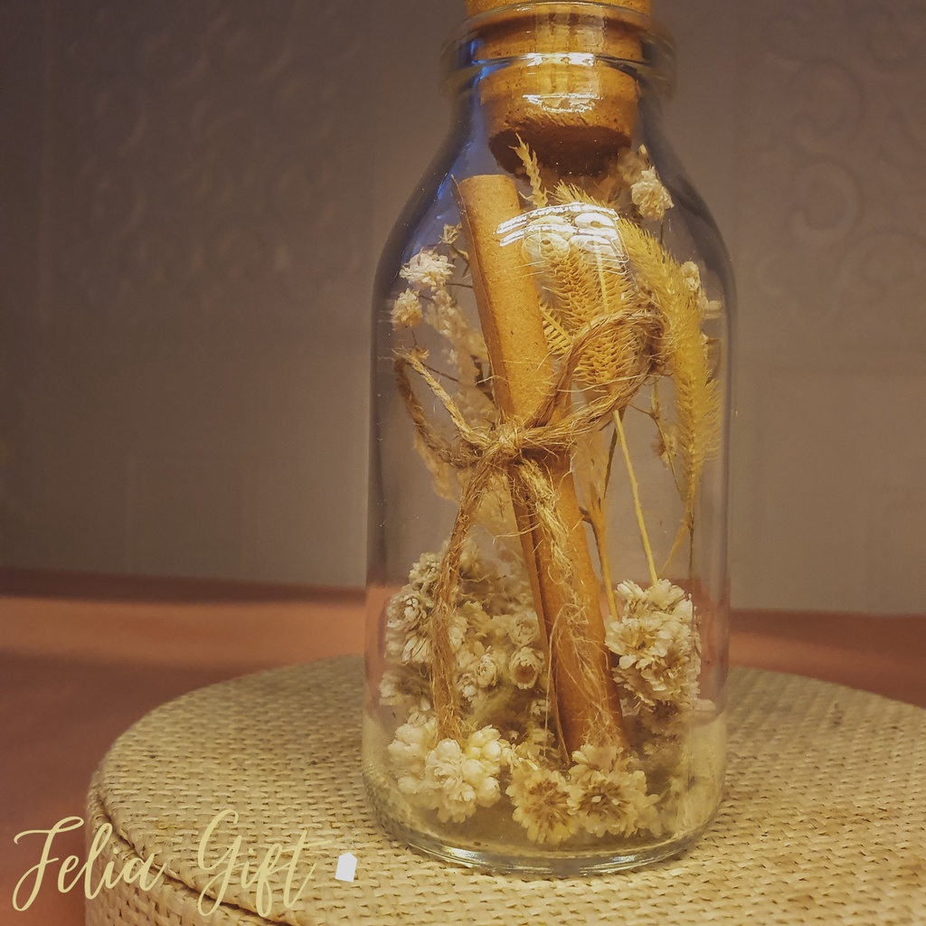 Jual Dried Flower Surat Rustic Vintage Dalam Botol Bunga Kering Bottle ...