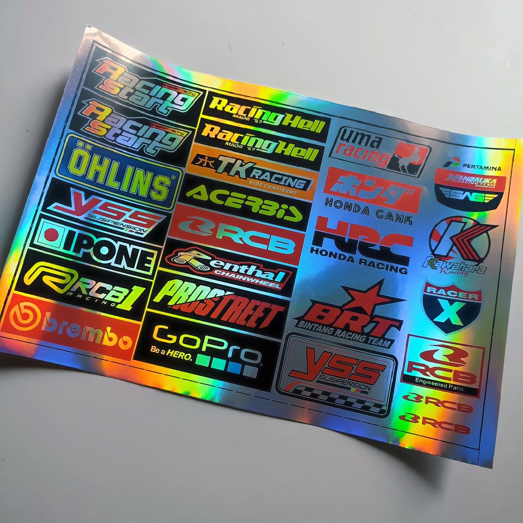 Jual STIKER MOTOR STIKER PACK RACING STIKER RACING BAHAN HOLOGRAM ...