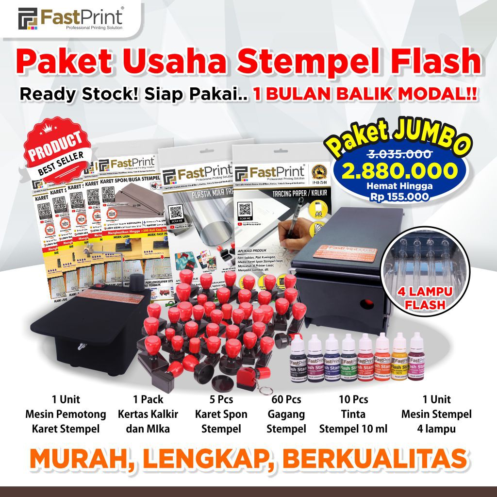 Paket Mesin Stempel Warna Jumbo 4 Lampu Lengkap | Shopee Indonesia