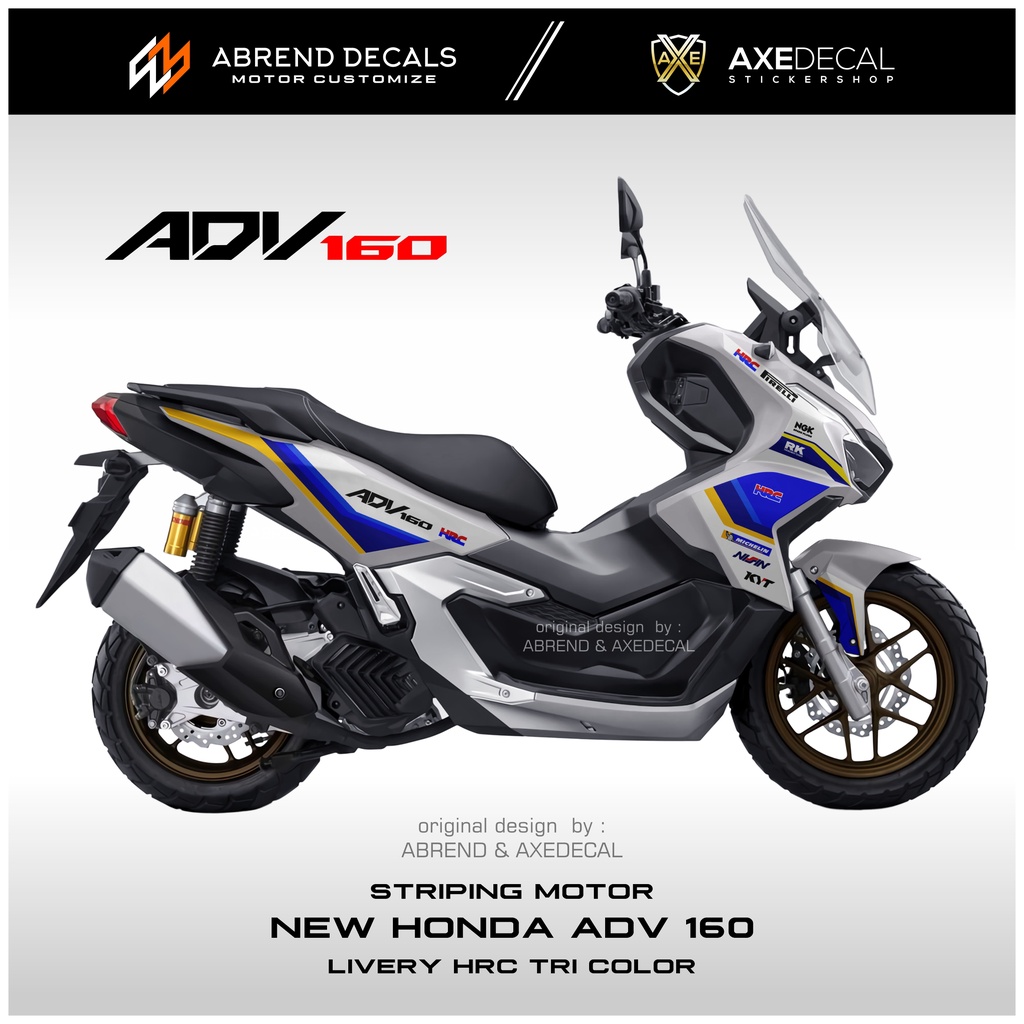 Jual STRIPING HONDA ADV LIVERY HRC TRI COLOR RACING / STIKER MOTOR ADV ...