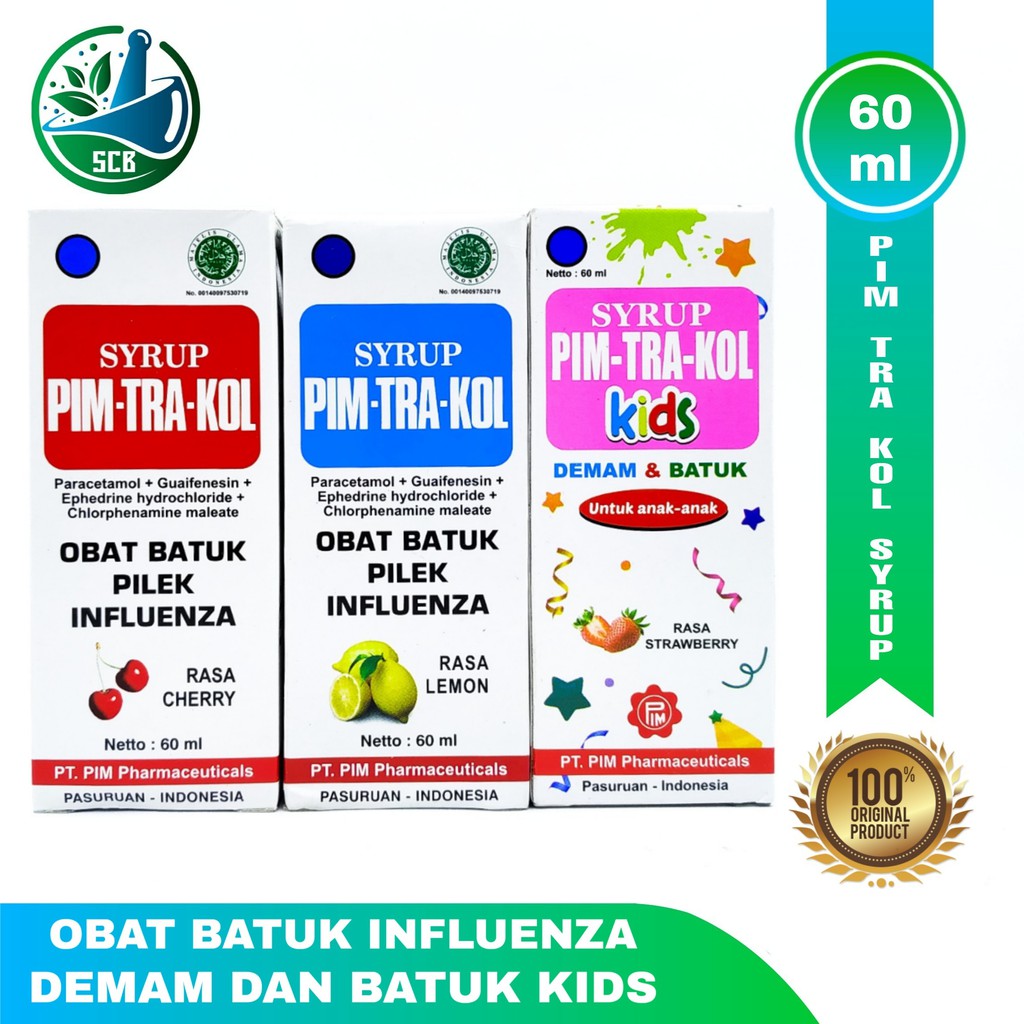 Jual Syrup Pim Tra Kol 60ml - Rasa Lemon, Cherry & Kids - Obat Batuk ...