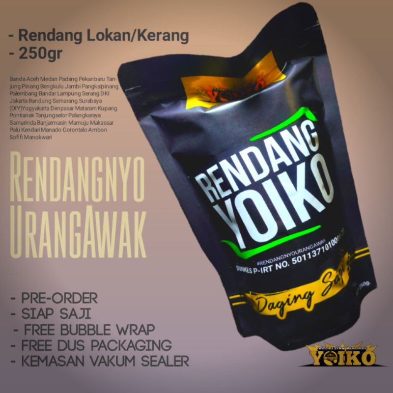 Jual 250gr RENDANG YOIKO LOKAN/KERANG ASLI PADANG Indonesia|Shopee ...