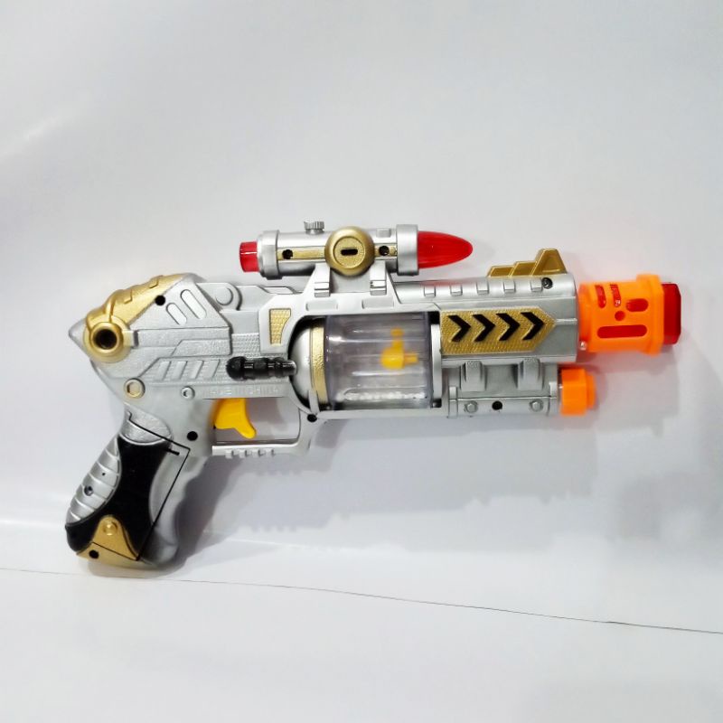 Jual Mainan Anak Pistolan Baterai Lengkap Suara Robot Lampu Vibra Dan Laser | Shopee Indonesia