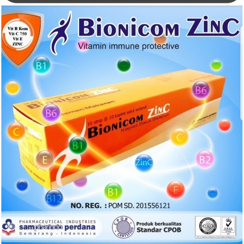 Jual Bionicom Zinc Multivitamin Per Strip 10 Tablet Indonesia|Shopee ...