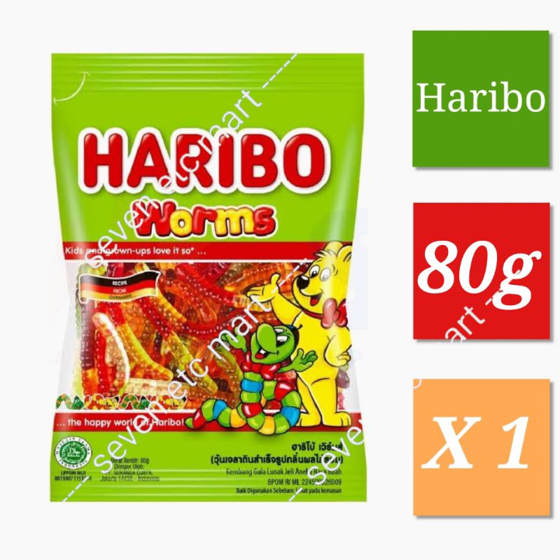 Jual Permen Haribo Worms 80g | Shopee Indonesia