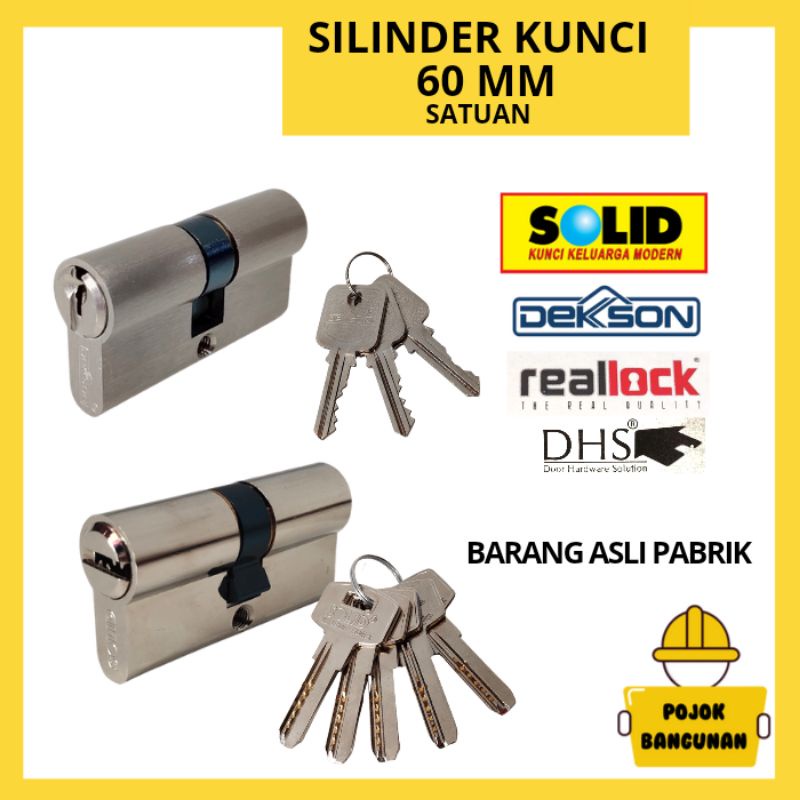 Jual SILINDER CYLINDER ANAK KUNCI PINTU RUMAH BESAR GESER SET DEKSON SOLID 60MM | Shopee Indonesia