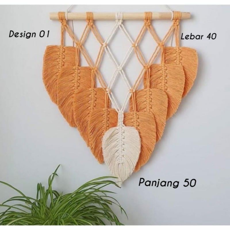 Jual macrame daun aesthetic pajangan dinding | Shopee Indonesia