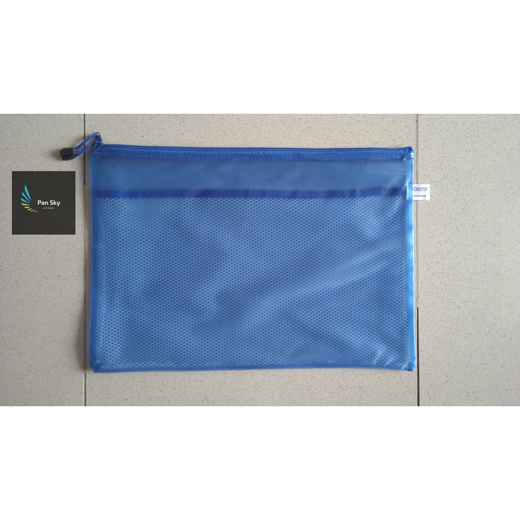 Jual Tas Map Data Resleting Plastik Jaring B4 / Data Zipper Bag Plastic ...