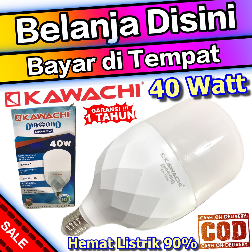 Jual Kawachi Diamond Bola Lampu LED DM-40W Daya 40 Watt Hemat Listrik Super Terang Tahan Lama ...