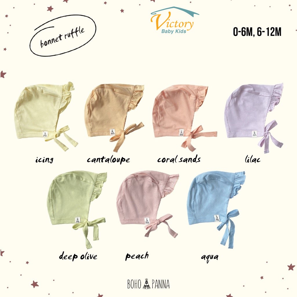 Jual BohoPanna - Bonet Bonnet Ruffle - Topi Bayi | Shopee Indonesia