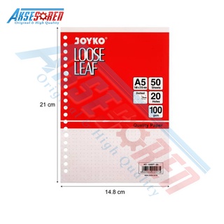Jual Kertas Binder Loose Leaf A5-100DT-50 Joyko Putih Titik-Titik [50 Lembar] / Isi Binder A5 1 ...