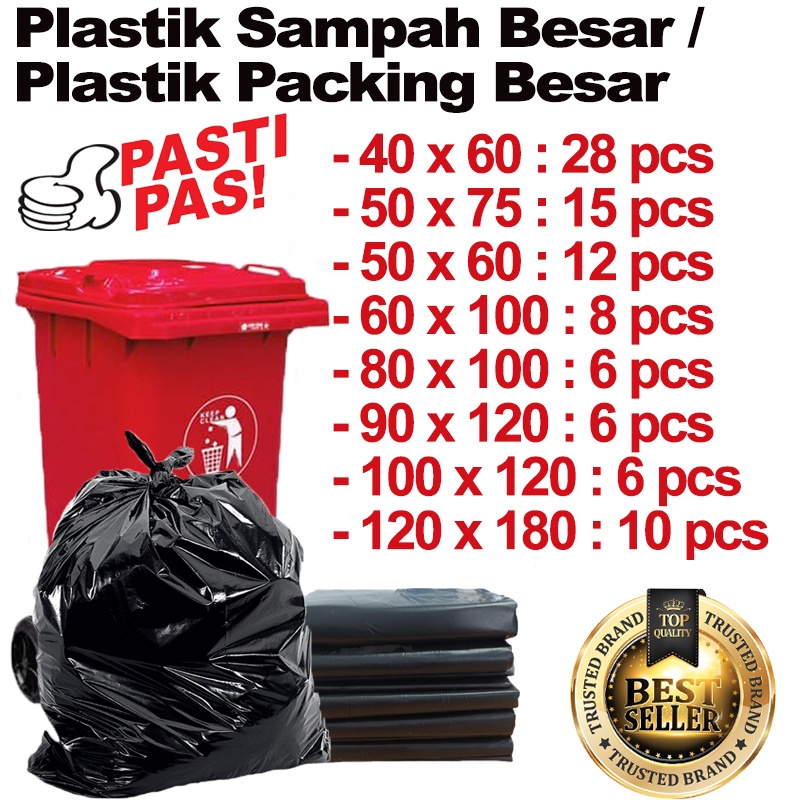 Jual Plastik Sampah | Kantong Plastik Sampah Hitam | Plastik Packing Besar Uk. 40 x 60 | 50x60 ...