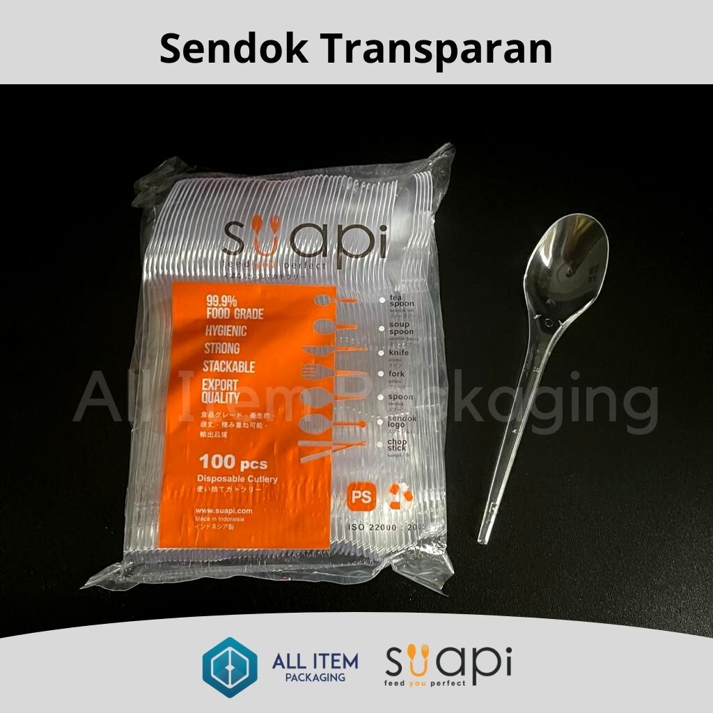 Jual Sendok Suapi Transparan / Sendok Makan Plastik / Spoon @100 Pcs ...