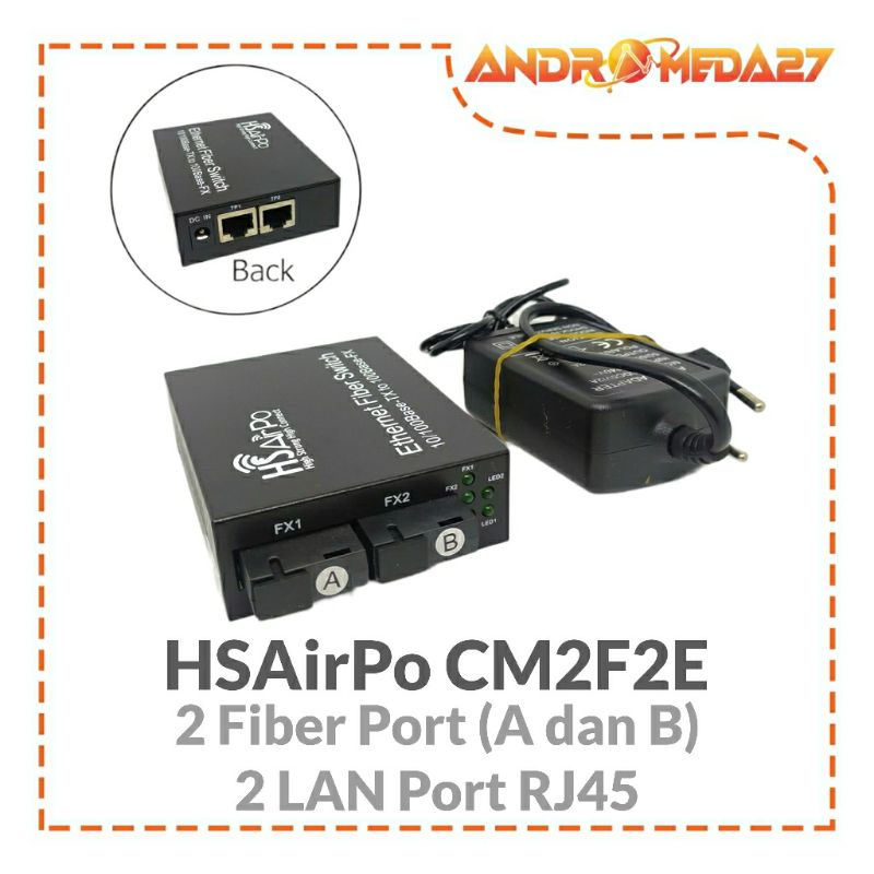 Jual Media Converter Fiber Optic HSAirpo CM2F2E Fiber Switch 2 FO 2 LAN poe Indonesia|Shopee ...