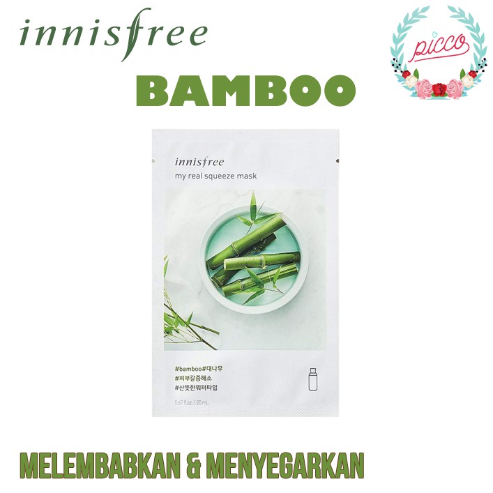 Jual Innisfree My Real Squeeze Sheet Mask Bamboo Masker Bambu Menutrisi Menyegarkan Refreshing ...