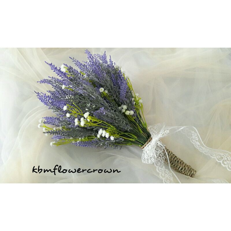Jual Buket bunga lavender / wedding bouquet / buket pengantin | Shopee ...