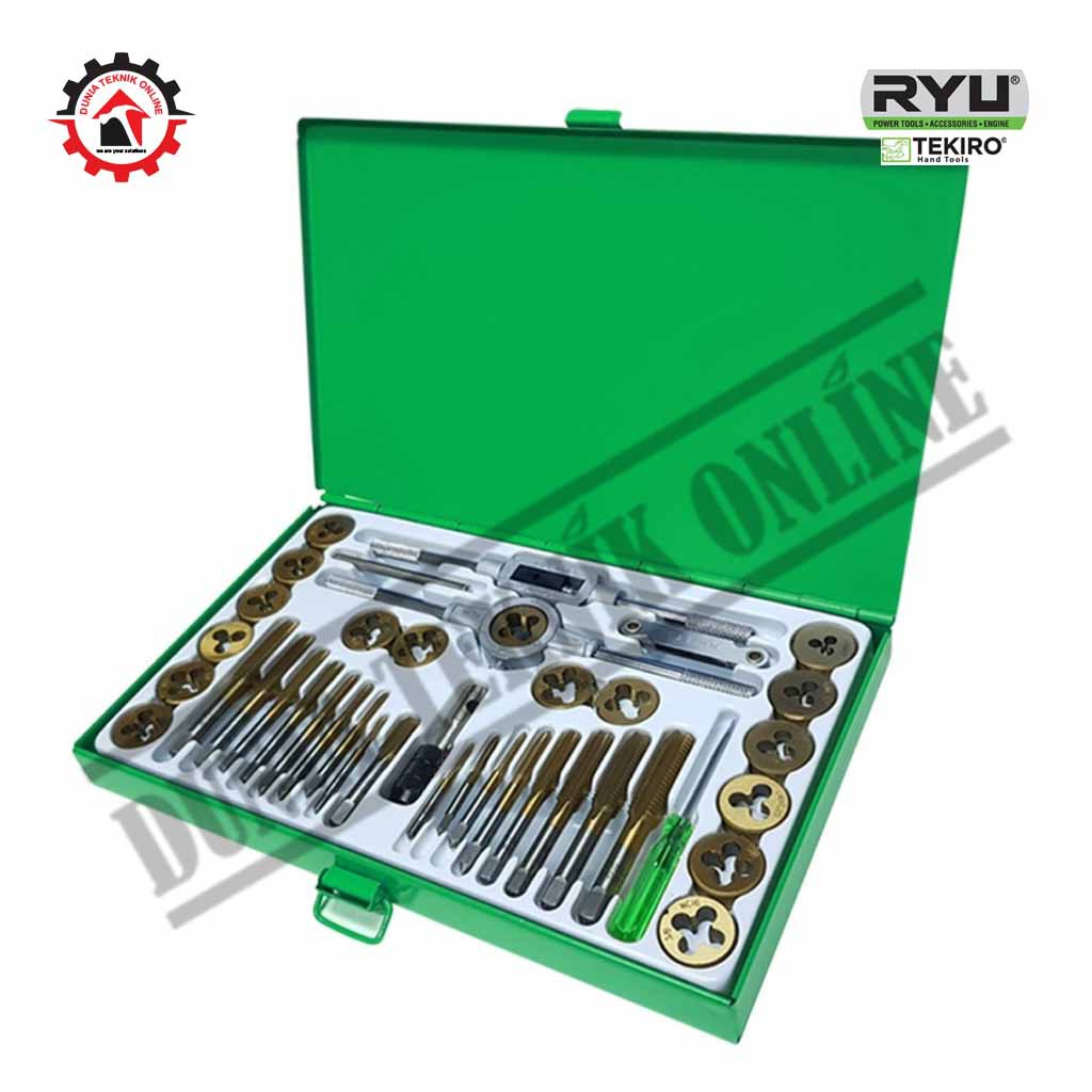 Jual Alat Pembuat Drat Baut Dalam Luar TEKIRO Hand Tap Dies Snei SET 40 ...
