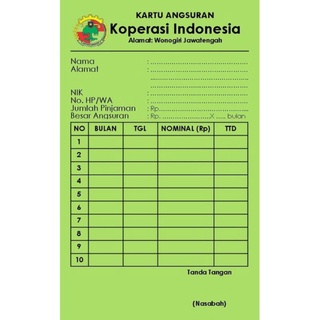Jual KARTU ANGSURAN MINGGUAN | Shopee Indonesia
