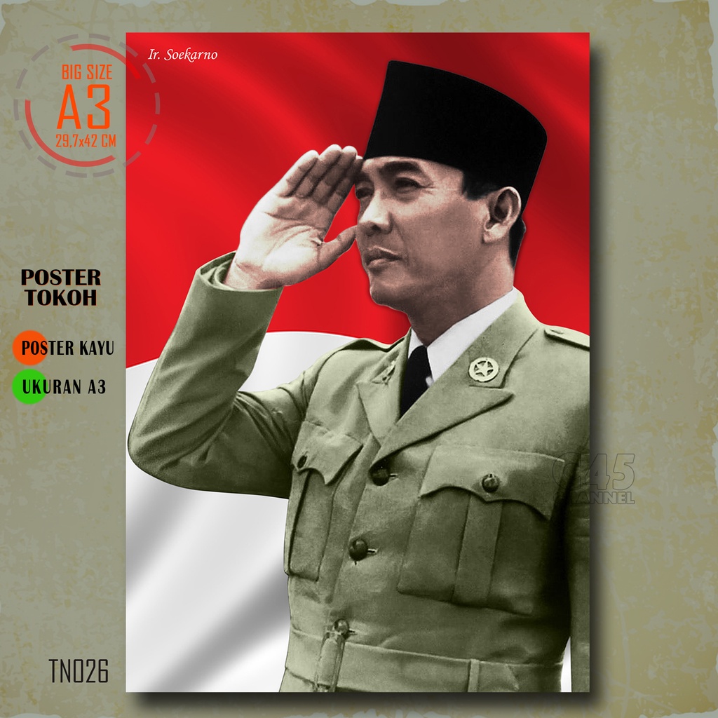 Jual Walldecor Proklamator Kemerdekaan Ir SUKARNO Poster Kayu SOEKARNO ...