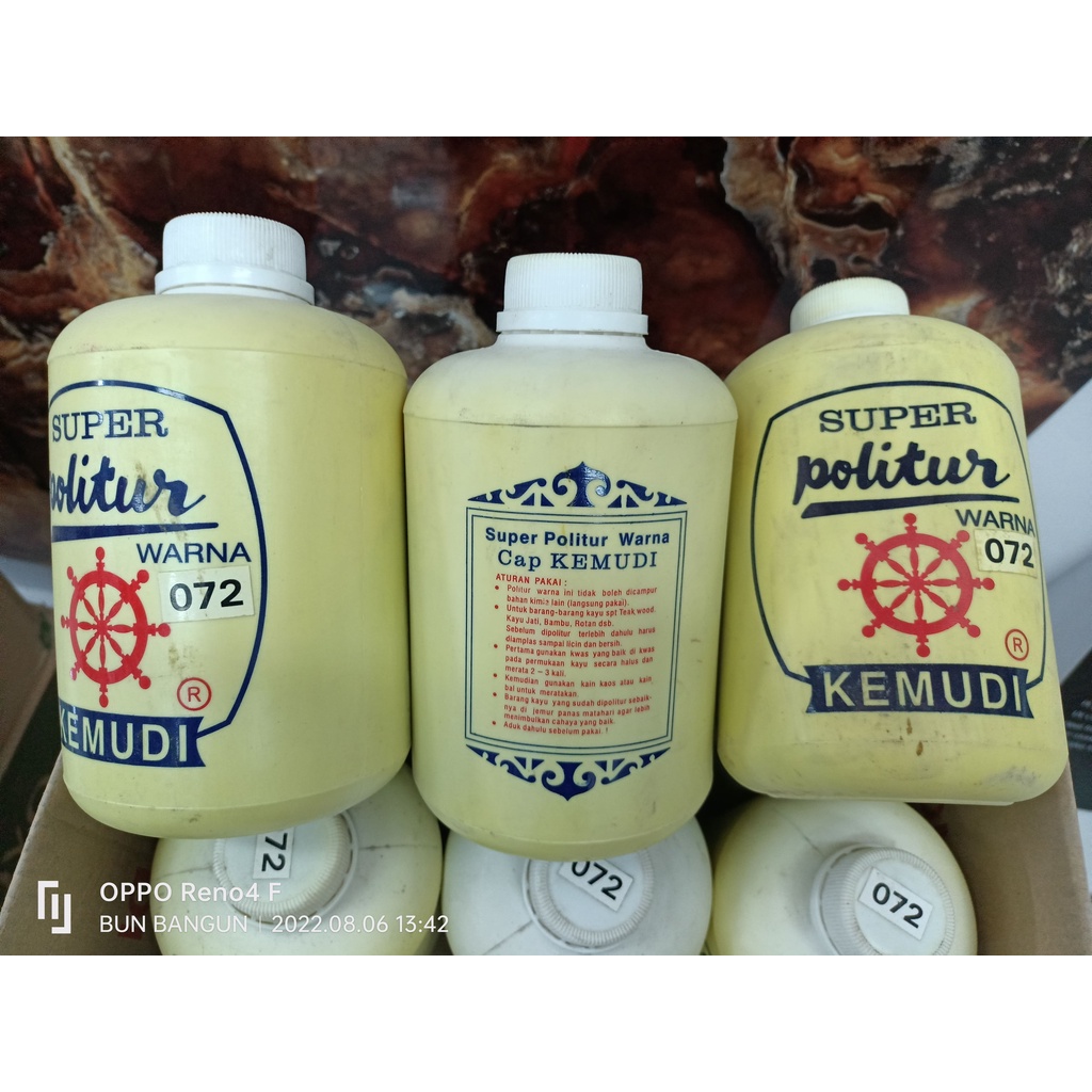 Jual Cat Pengkilap Kayu Murah Pintu Jendela Mebel Kayu Siap Pakai | Politur Super KEMUDI 1 liter ...