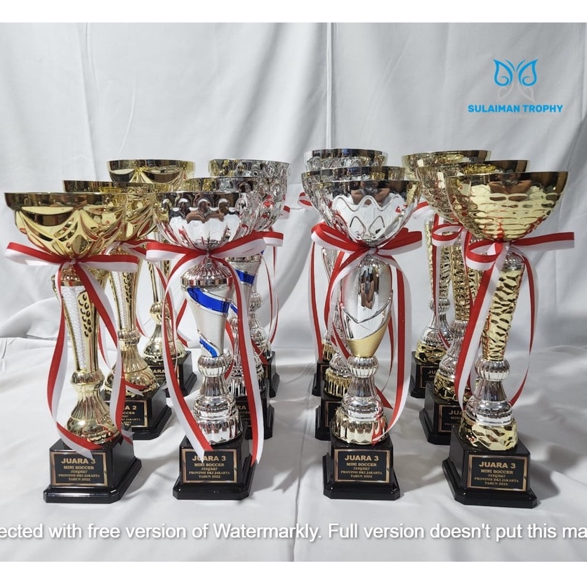 Jual Piala Trophy Impor Metal/Logam/Besi/Kuningan Cawan SET | Shopee ...