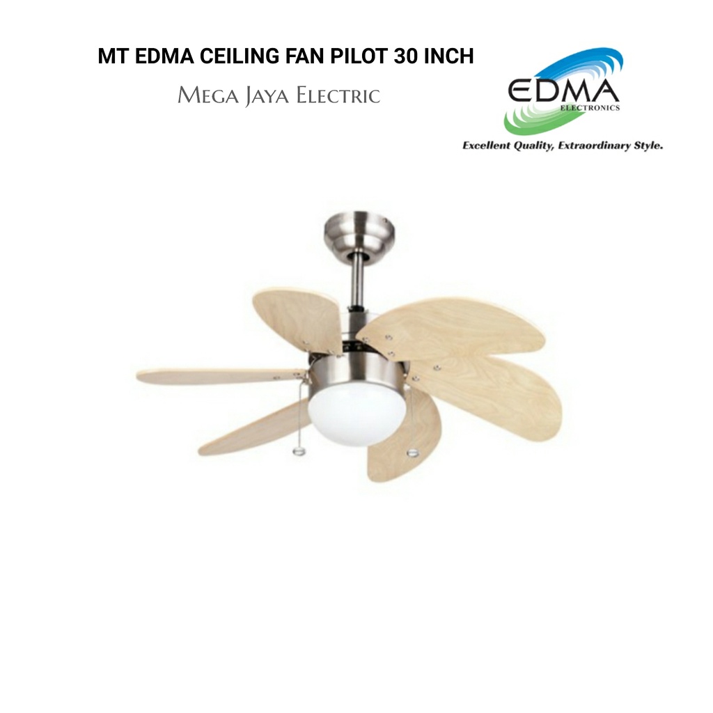 Jual MT EDMA CEILING FAN PILOT 30 INCH / KIPAS LAMPU AC MOTOR | Shopee ...