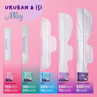 Jual MISSY PEMBALUT (Missy Pantyliner, Missy Mini, Missy Day, Missy Night, Missy Super Night ...