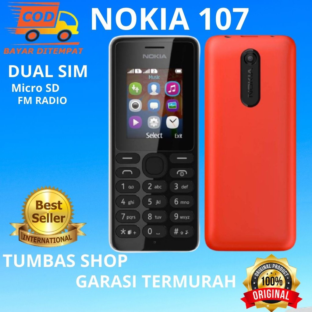Jual HP NOKIA 107 ORIGINAL REFURBISH_HP NOKIA LAMA-HP NOKIA JADUL | Shopee Indonesia