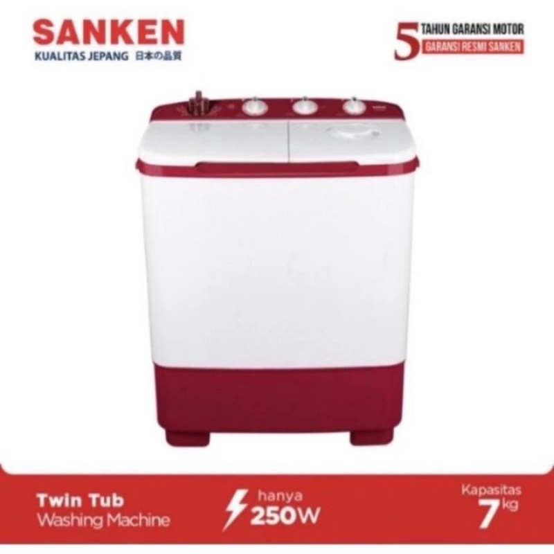 Jual MESIN CUCI SANKEN 7KG - MESIN CUCI 2 TABUNG SANKEN - MESIN CUCI ...