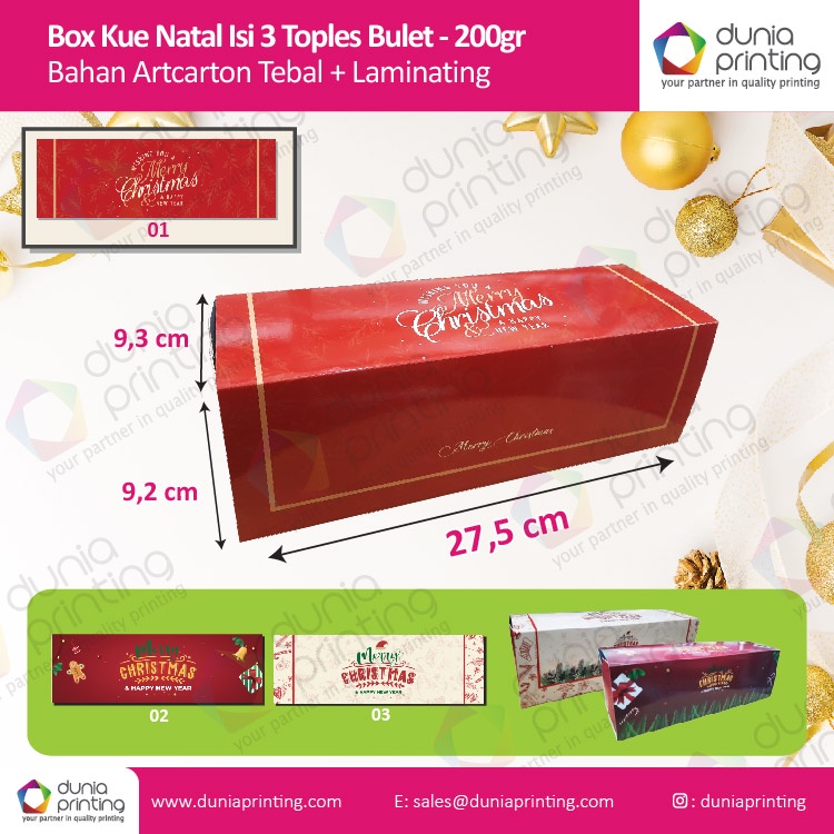 Jual Box Kue Kering - Packaging isi 3 Toples Bulat Kue 200 gr | Shopee ...