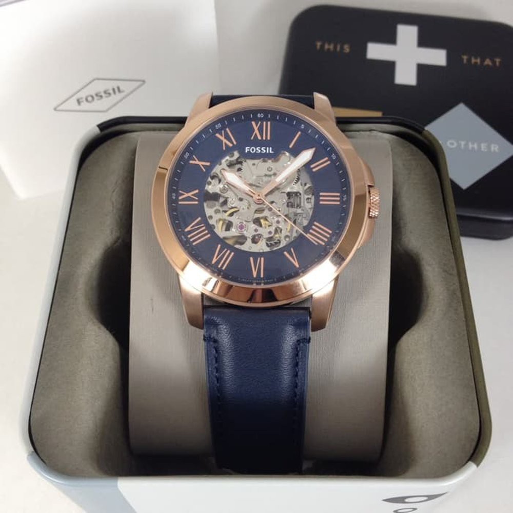 Jual Jam Tangan Fossil ME3102 Automatic Skeleton Leather Strap ...