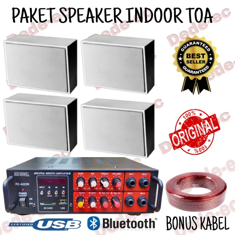 Jual Paket Sound System Indoor Cafe Kantor Klinik isi 4 unit speaker ...