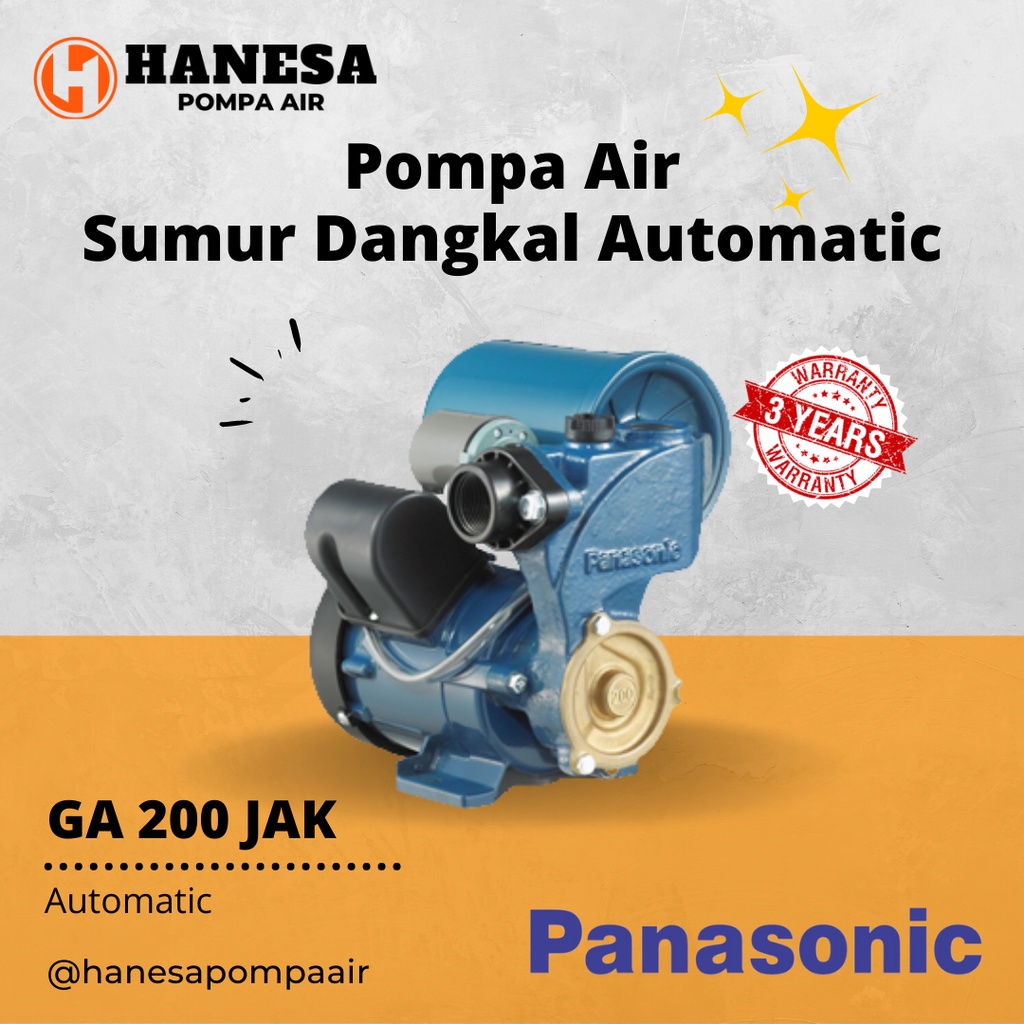 Jual Panasonic GA 200 JAK Pompa Air Sumur Dangkal Otomatis | Shopee ...