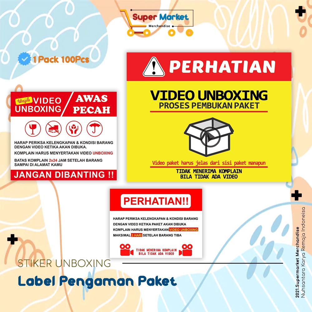 Jual Stiker Unboxing / Label Rekam Unboxing / Sticker Unboxing Olshop ...