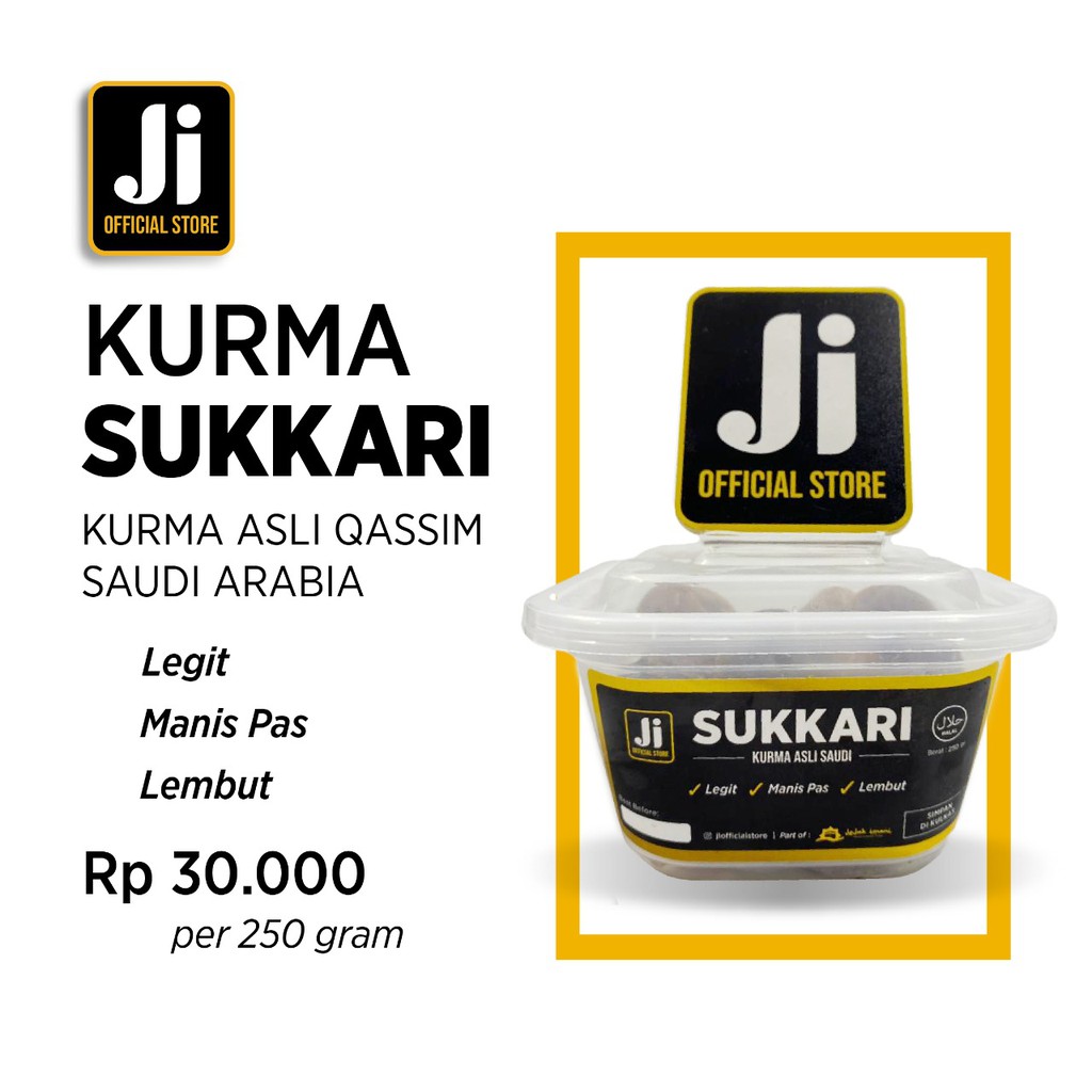 Jual KURMA SUKARI SUKKARI 250 Gram Praktis, Simple ASLI Qassim Madinah ...