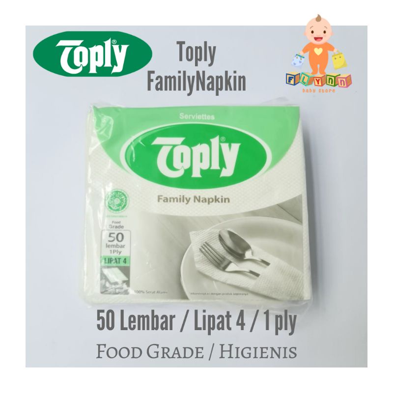 Jual Tisu Restoran Tisu makanan Toply Family Napkin 50 lembar 1 ply ...