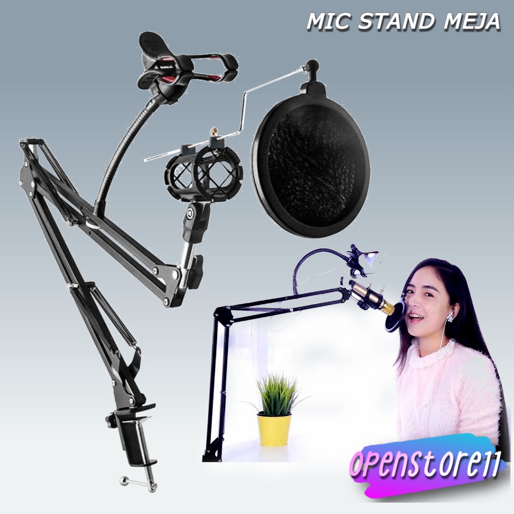 Jual Mic Stand Meja Podcast Vocal Mikrofon Musik Microphone Condenser ...