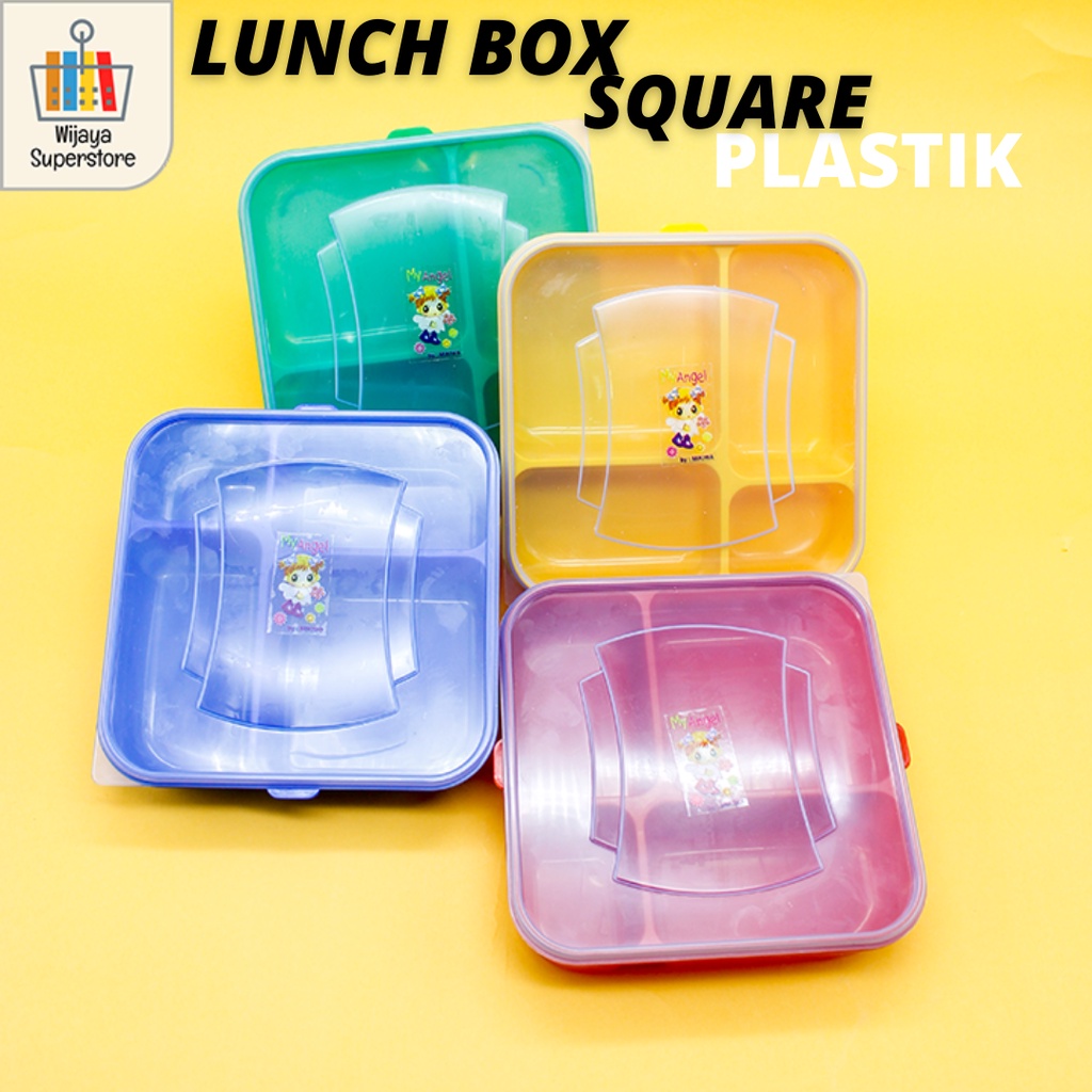 Jual Lunch Box Square - Tempat Makan Kotak Persegi - Square Round Bento ...