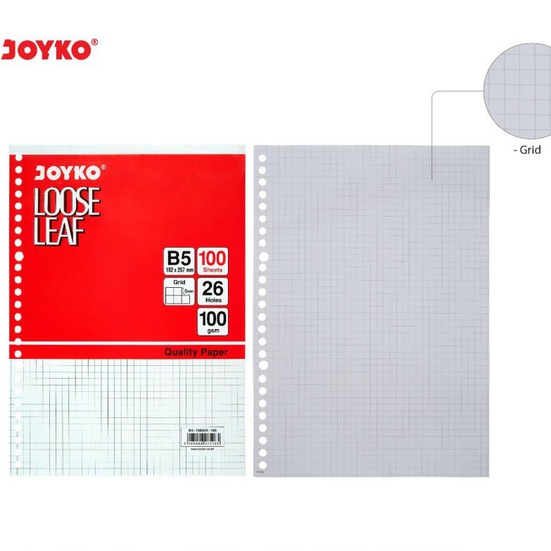Jual Loose Leaf Grid Joyko Kertas File B5 100 lembar Kotak-Kotak | Shopee Indonesia