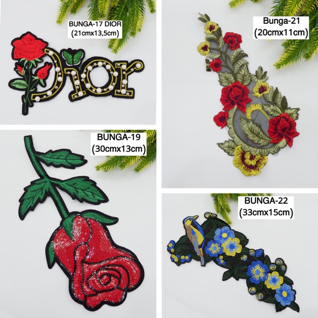 Aplikasi bunga bordir / bordiran bunga / bordiran bunga timbul / bunga ...