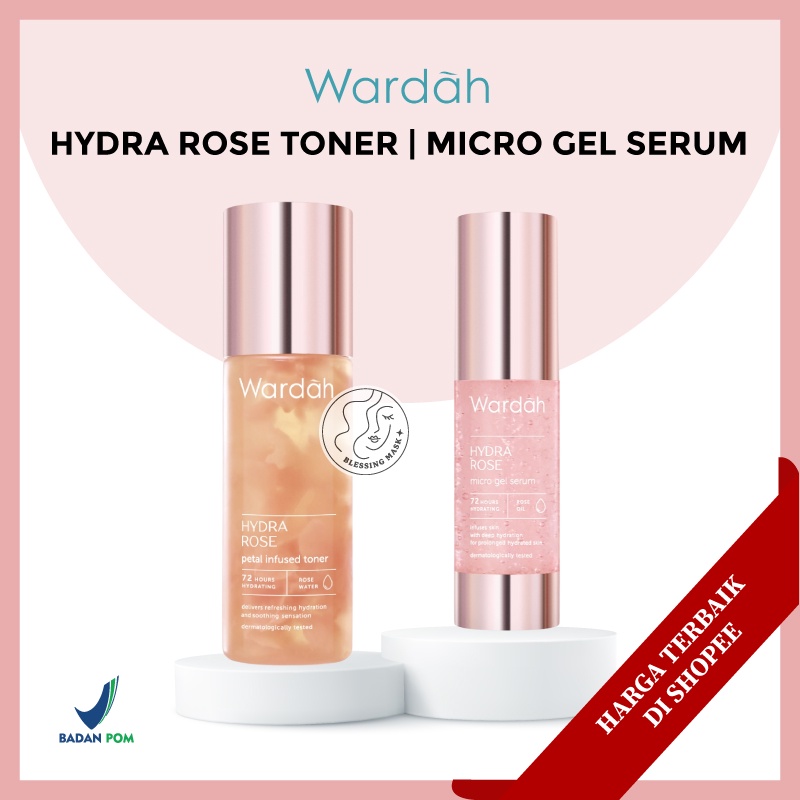 Jual Wardah Hydra Rose Micro Gel Serum 30mL | Rose Petal Infused Toner ...