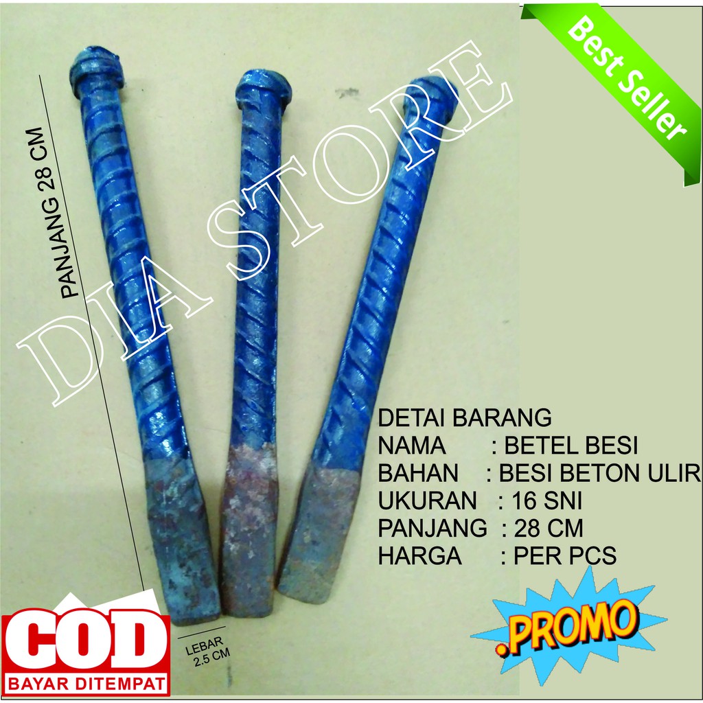 Jual Betel besi lokal besi ulir 16 sni kuat dan tajam pahat batu tembok ...
