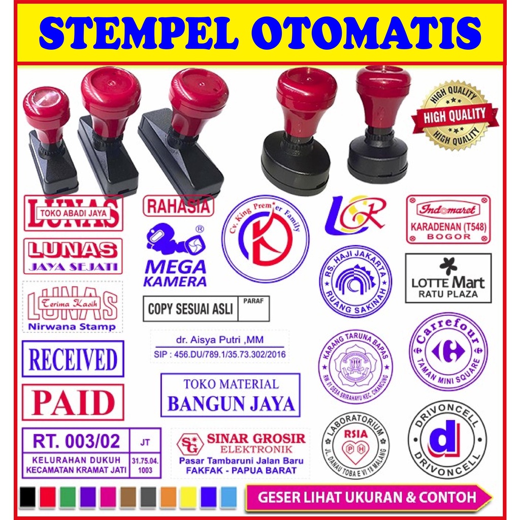 Jual Stempel Otomatis, Stempel Custom, Stempel Nama Dokter/Bidan, Stempel Murah | Shopee Indonesia
