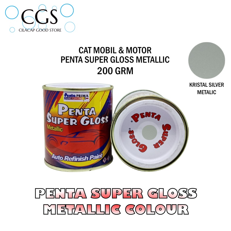 Jual Cat Penta KRISTAL SILVER 200 gram - cat motor silver metalik - cat ...