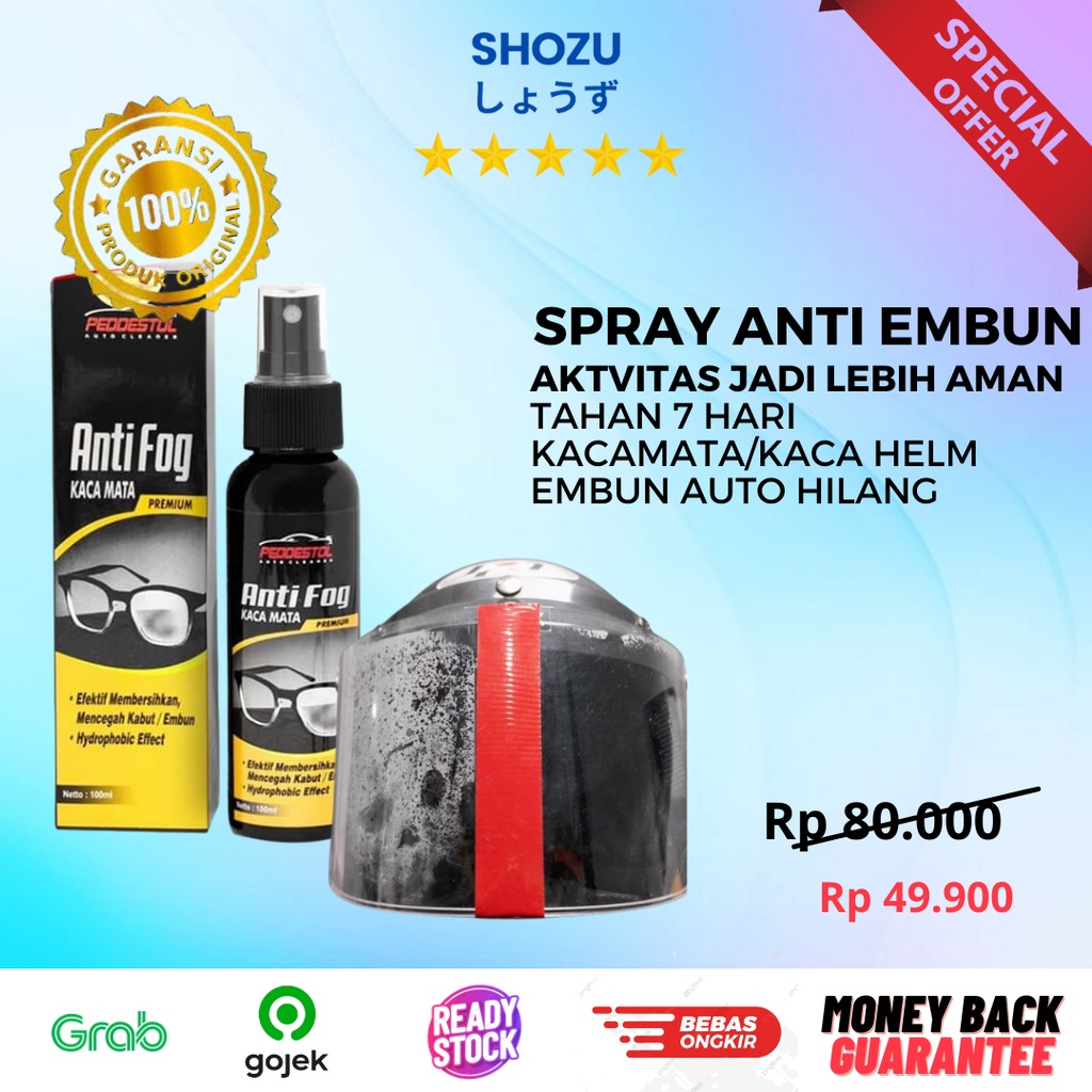 Jual ANTI EMBUN HELM KACA MOBIL KACAMATA SPION SPRAY CAIRAN PEMBERSIH ...