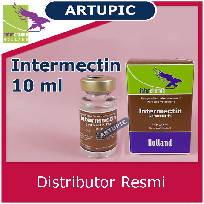 Jual Intermectin 10 ml Obat Cacing Ivermectin 1% cacing paru-paru ...