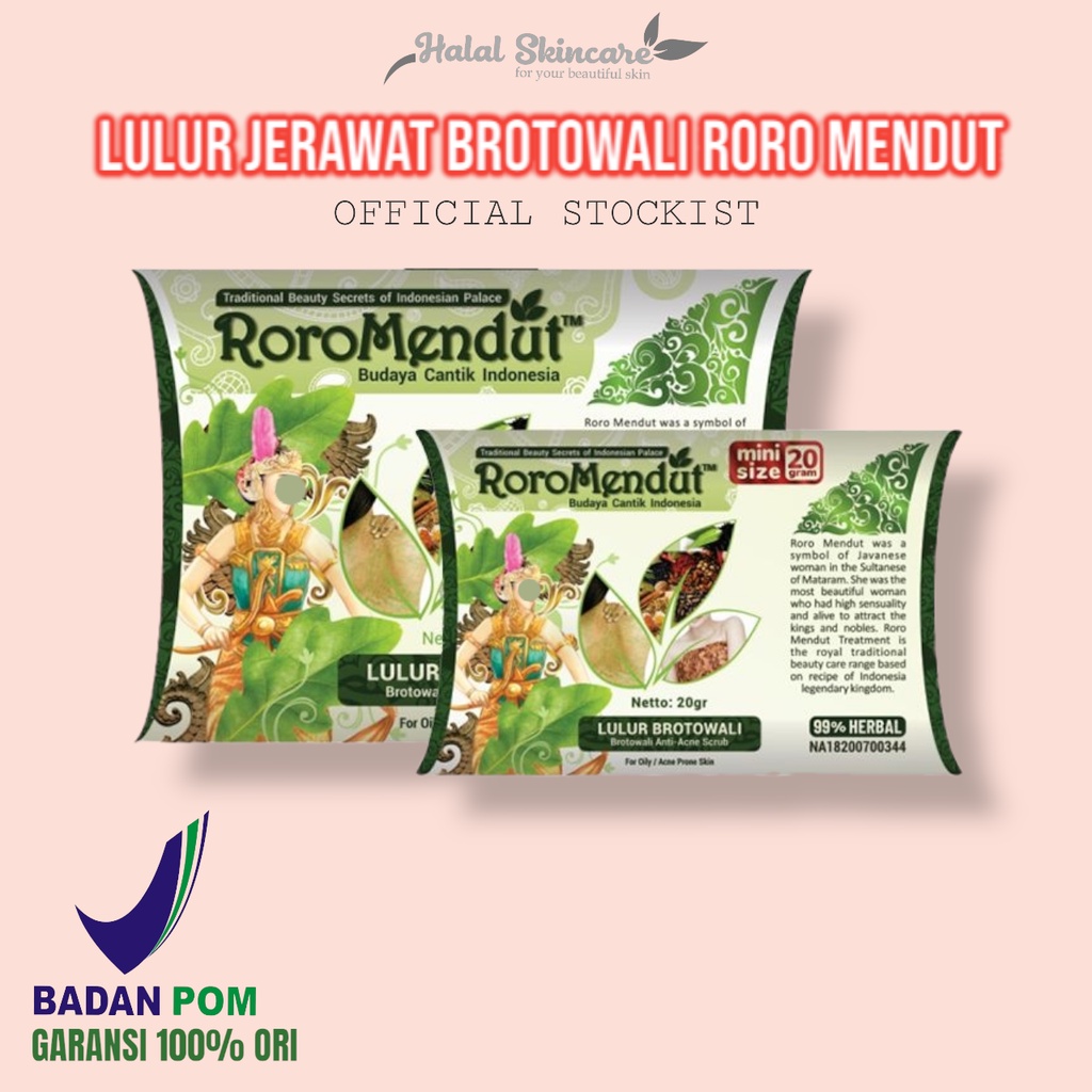 Jual Roro Mendut Lulur Jerawat Brotowali Mini Size 20gr Skincare Ori ...