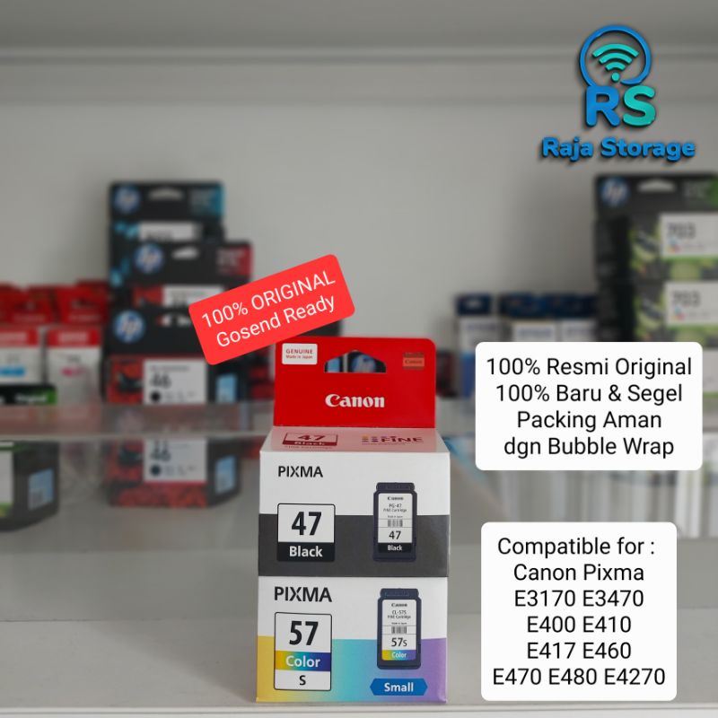 Jual Canon PG47 & CL57s Cartridge Paket Black Color PG 47 CL 57s Small ...